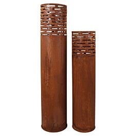 Colonnes de photophore aspect rouillé, lot de 2, «Rusty» | Angela Bruderer